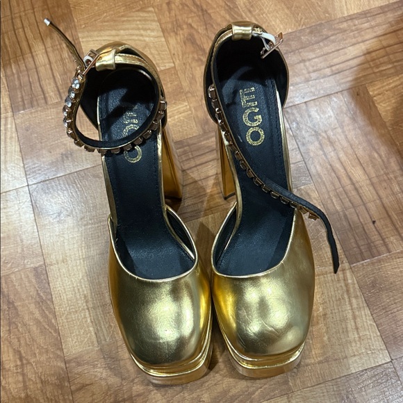 EGO | Shoes | Ego Metallic Gold Platform Heels | Poshmark
